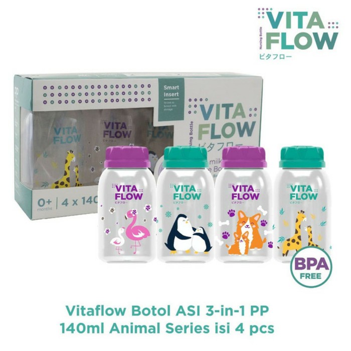 Jual VitaFlow Vita Flow Botol Asi - 140ml isi 4pcs / Botol Penampung ...