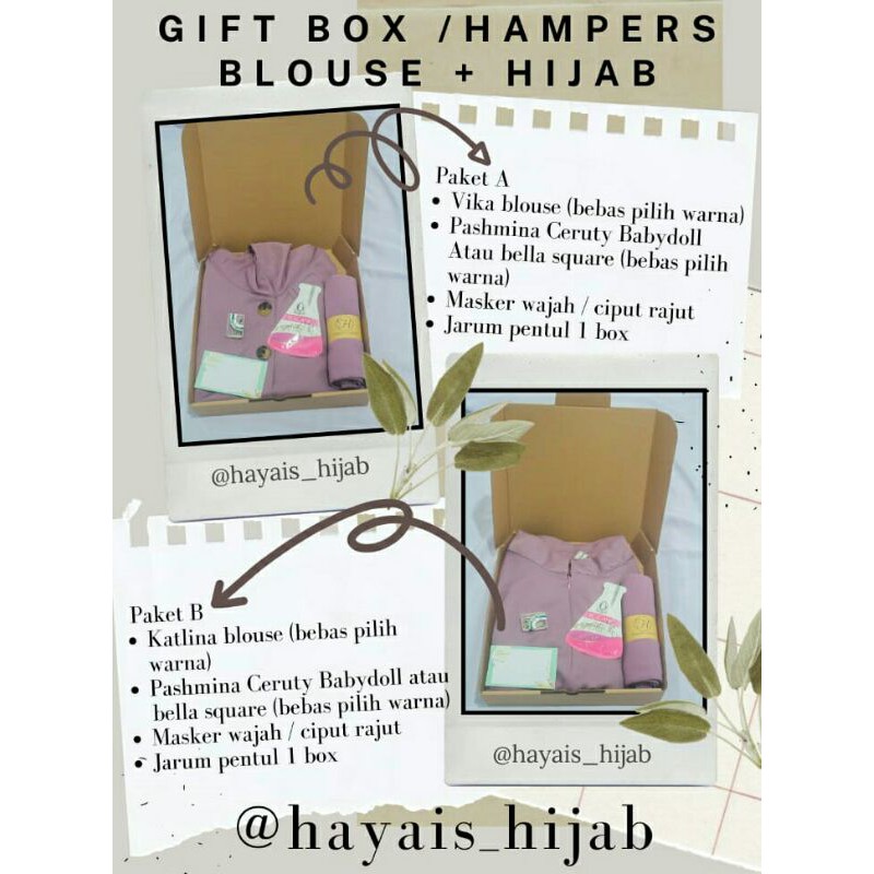 Jual Gift Box Baju atasan | Hampers baju sama hijab | GIFT BOX katlina ...