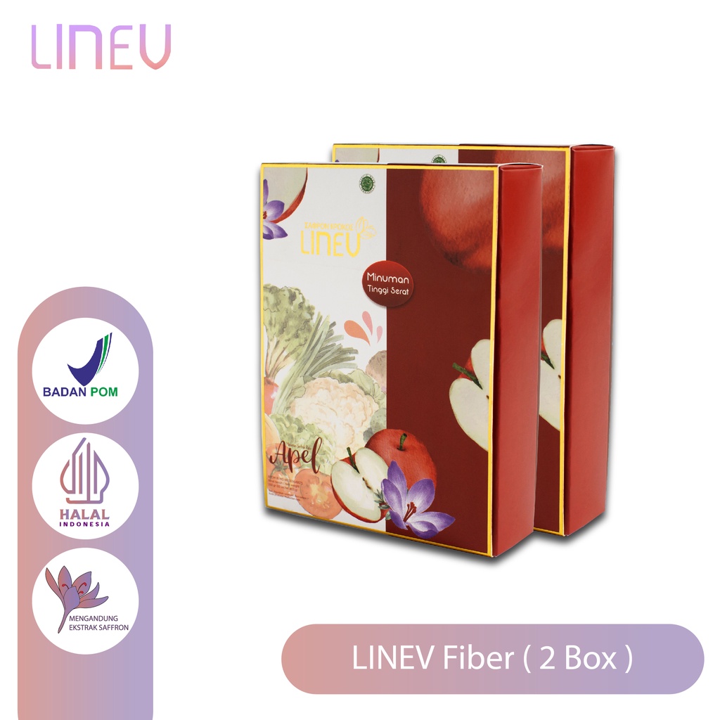 Jual Linev Fiber (Package 2box) - Minuman Fiber Rasa Apel Merah dengan ...