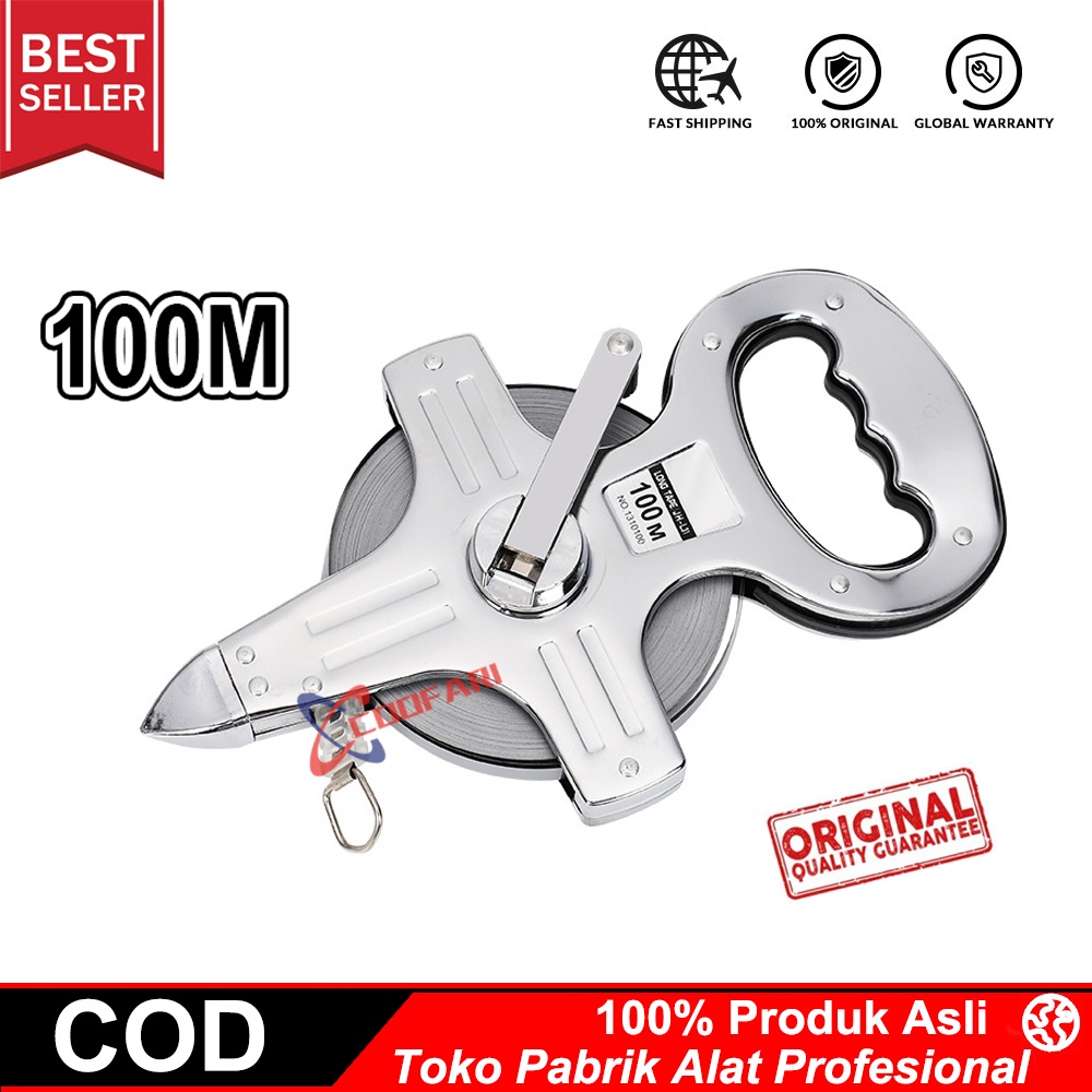 Jual Stainless Steel Meteran Tancap Tanah Panjang 100 meter / 50 meter ...