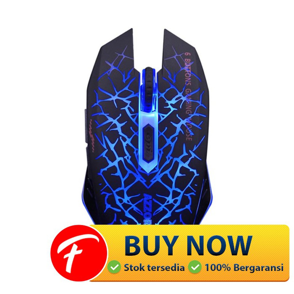 Jual AZZOR Wireless Gaming Mouse Silent 2400 DPI - M6 - Blue | Shopee Indonesia