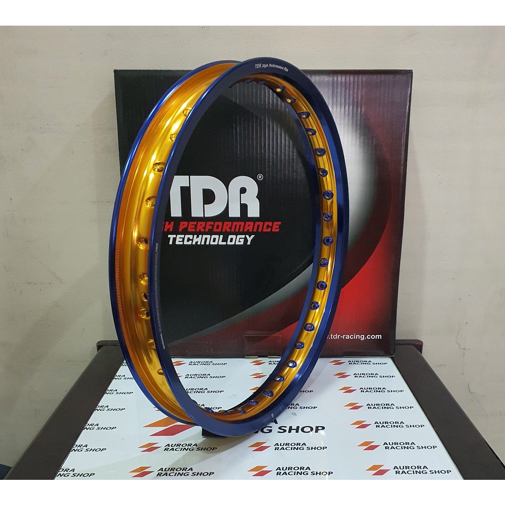 Jual Velg TDR Wx Shape Two Tone 17 X 160 warna Blue Gold | Shopee Indonesia