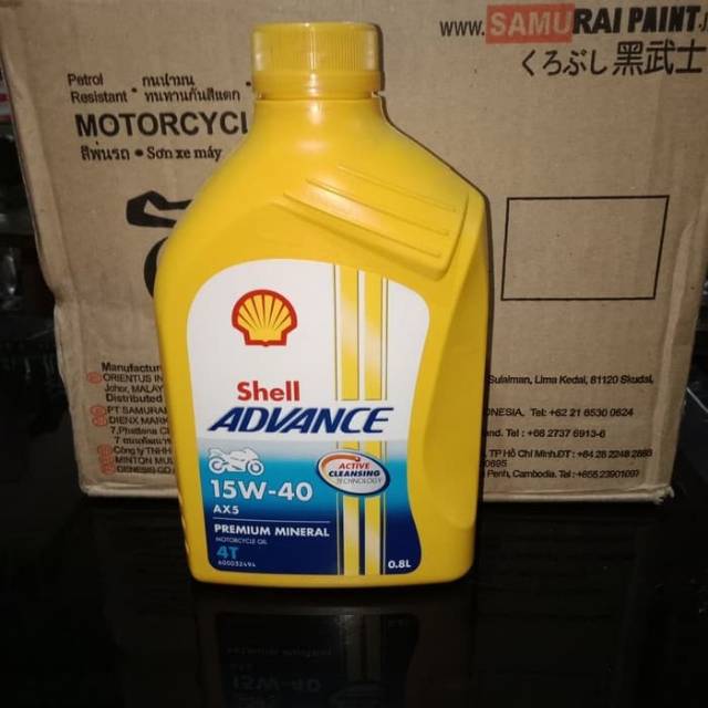 Jual OLI MESIN SHELL ADVANCE AX5 4T 15W-40 API SL, JASO MA 800ML ...