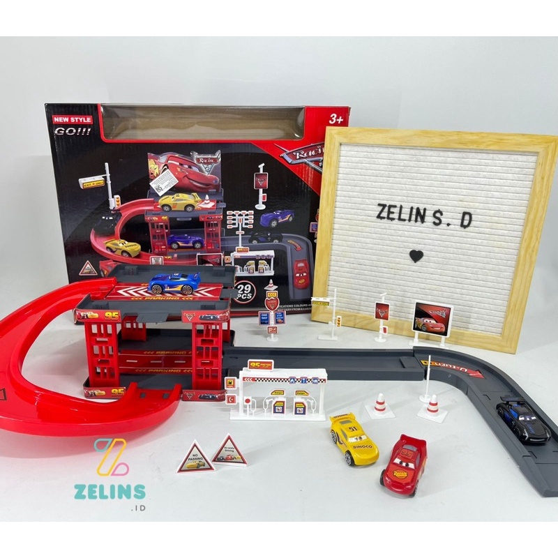 Jual Mainan Anak Laki Track Alloy Track Mobil Jalur Parking Set Pcs ...