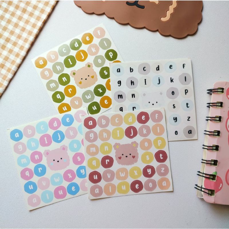 Jual Sticker Alphabet Cute Bear by Gioshi Store | Shopee Indonesia