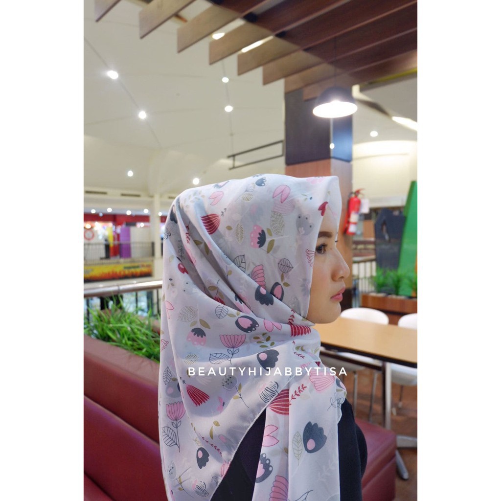Jual KERUDUNG PRINT SCARF / KERUDUNG SEGI EMPAT HIJAB AMINAH BL - Biru ...