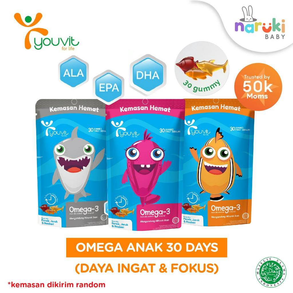 Jual Youvit Multivitamin Omega 3 Anak 1 Pouch isi 30 Gummies | Shopee Indonesia