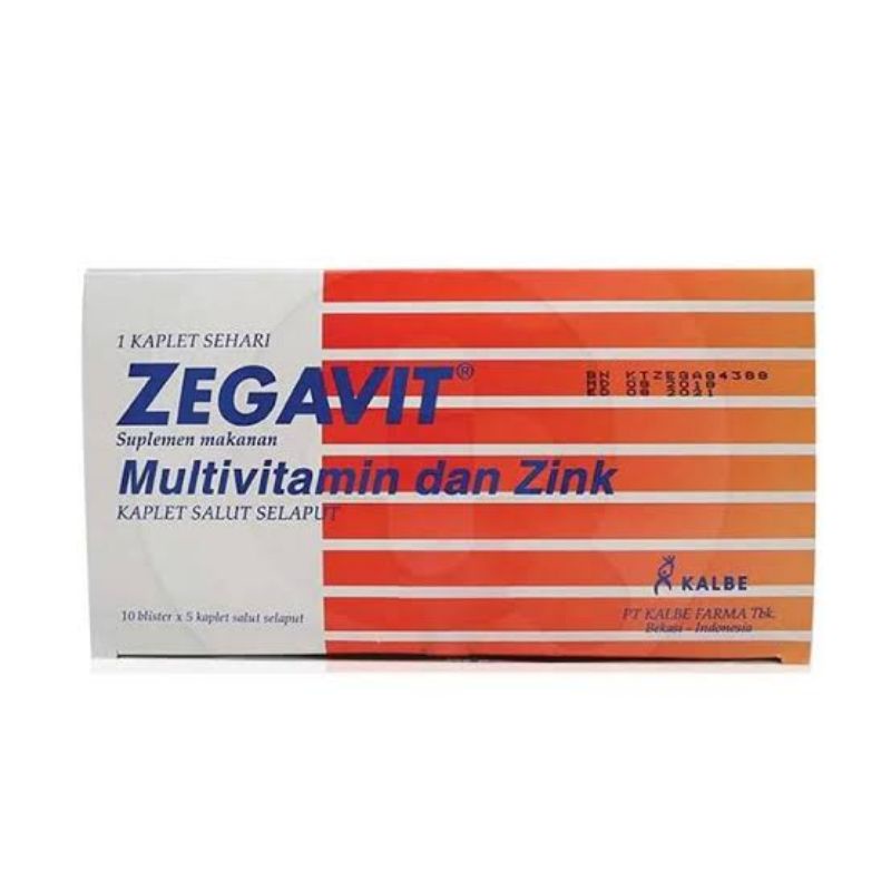 Jual ZEGAVIT Multivitamin Dan Mineral, 1 strip isi 5 Kaplet | Shopee ...