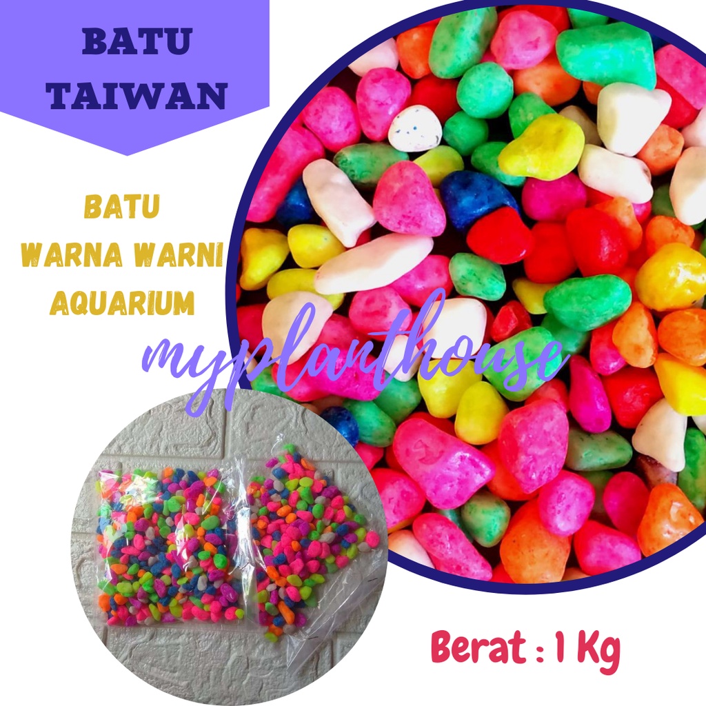 Jual BATU TAIWAN Batu Warna Warni Aquarium ( 1 Kg ) | Shopee Indonesia