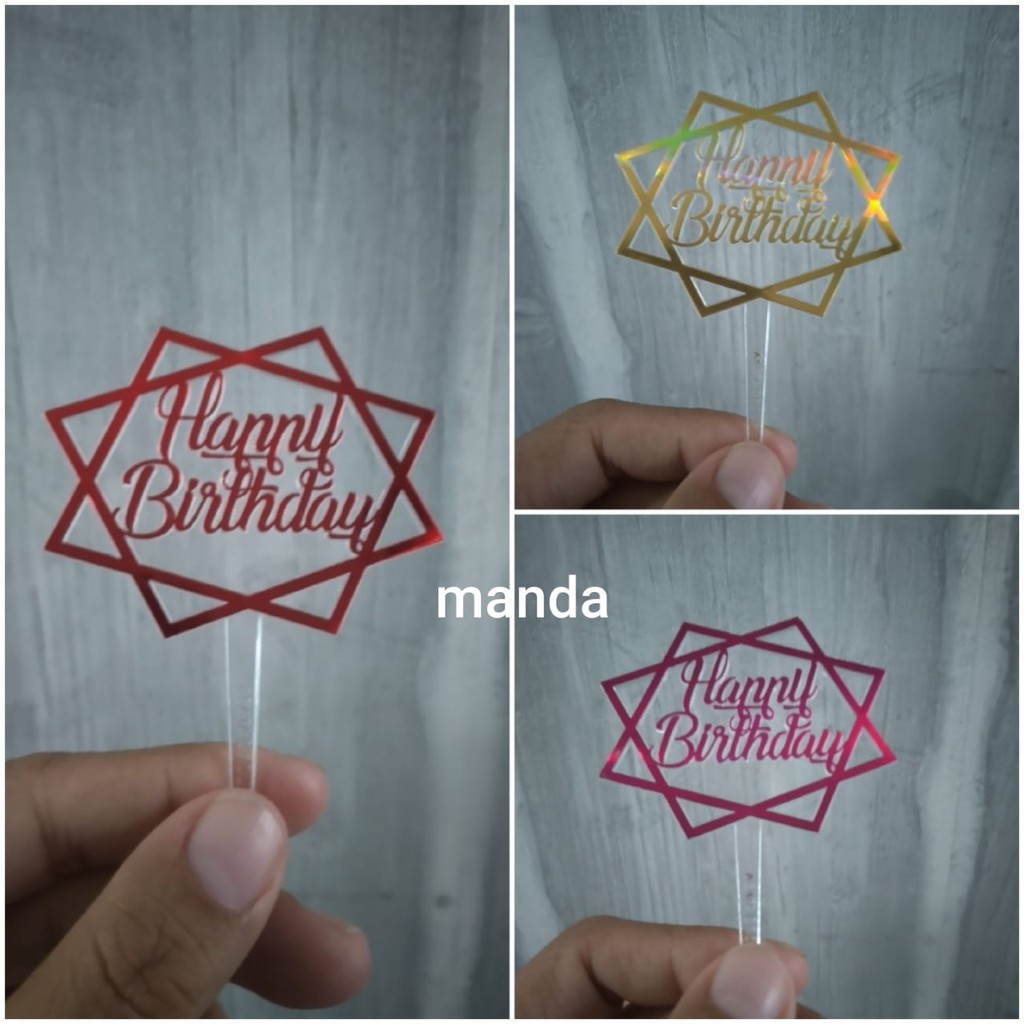 Jual Tusuk topper hiasan kue tart happy birthday kotak | Shopee Indonesia