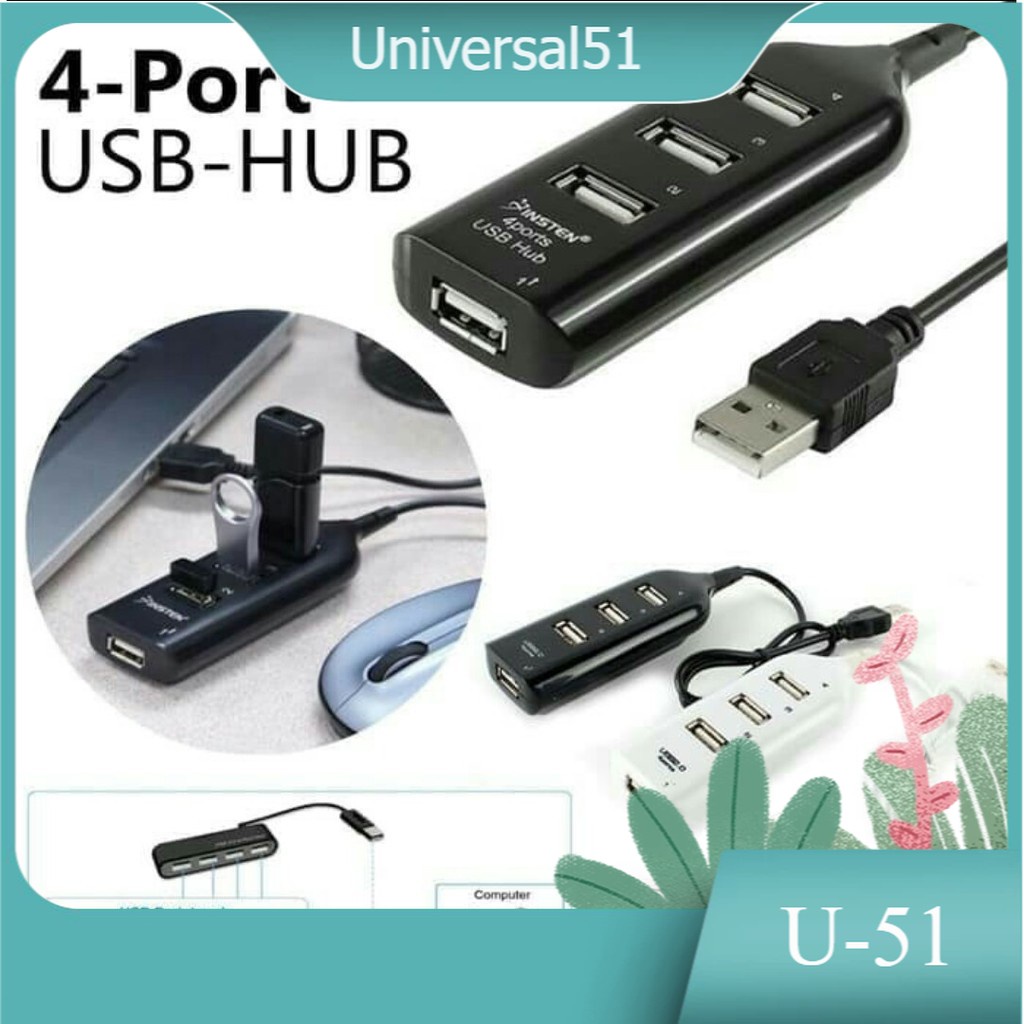 Jual A386-USB HUB 4 Port in 1 dalam 1 tempat 50 cm 4 output Colokan ...