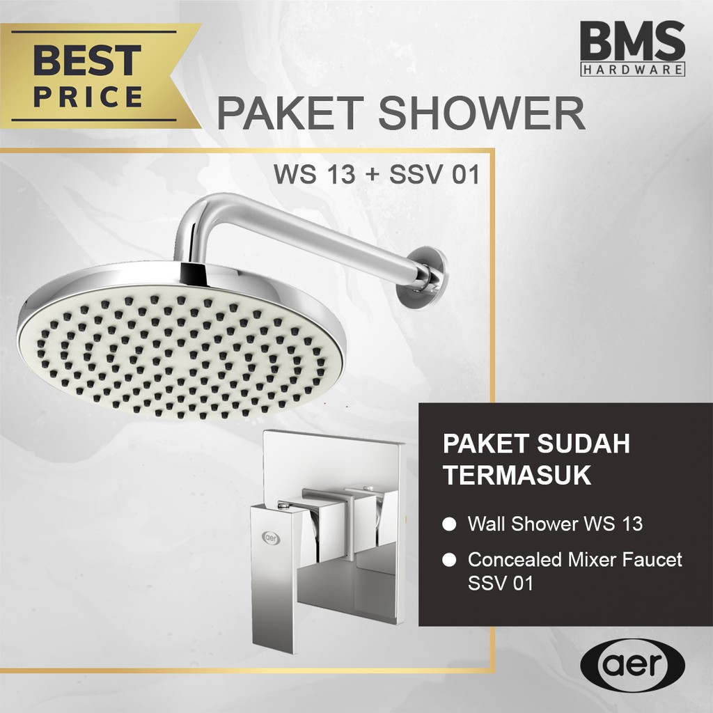 Jual AER Paket Wall Shower WS 13 + Kran Panas Dingin SSV 01 Shower ...
