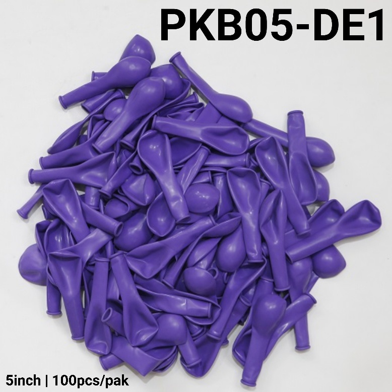 Jual PKB05-DE1 Balon latex 5 inch 1 pak 100 doff tebal ungu orchid ...