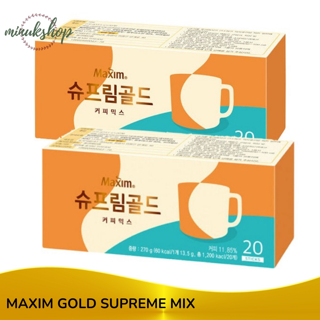 Jual Maxim Supreme Gold Coffee Korean Maxim 3 in 1 Instant Coffee Latte ...