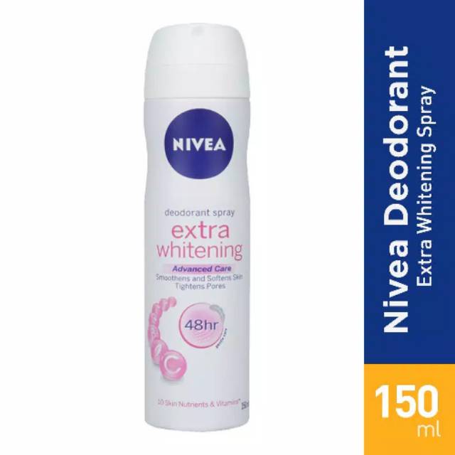 Jual NIVEA Deodorant Spray Extra Whitening 150 ml | Shopee Indonesia