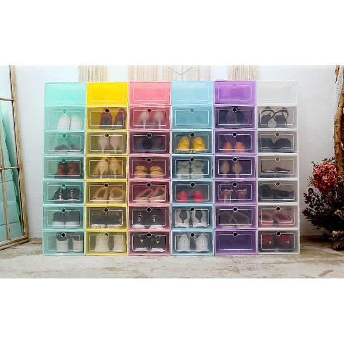 Jual Kotak sepatu lipat / box sepatu lipat / kotak sepatu transparan ...