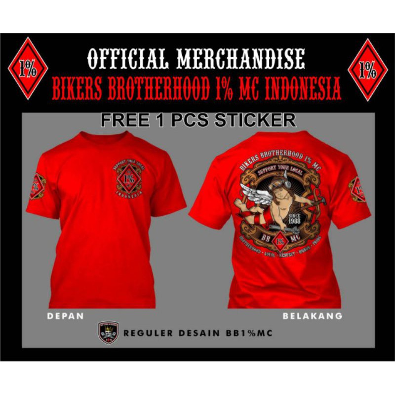 Jual KAOS BROTHERHOOD 1% MC OFFICIAL MERCHANDISE 100% ORI BABY ANGEL ...