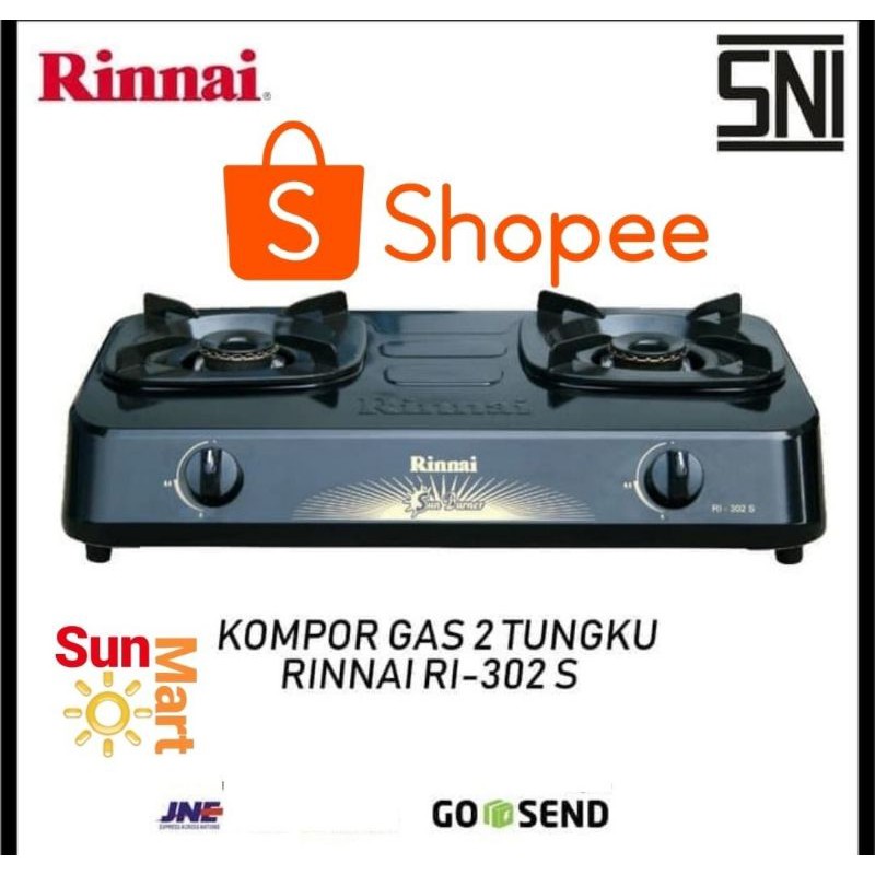 Jual Kompor Gas 2 Tungku Rinnai 302 S 302S Teflon Sun Burner Hemat Gas | Shopee Indonesia