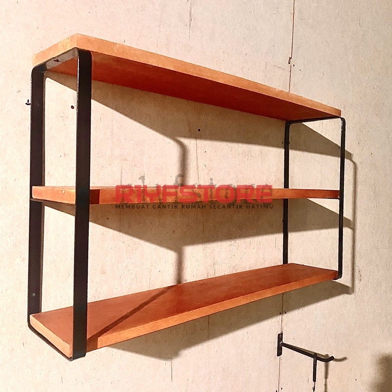 Jual rak dinding tempel kitchen set minimalis 3 ambalan / rak buku ...