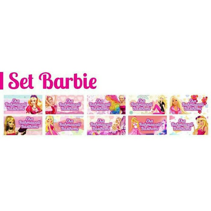 Jual Stiker Label Nama Waterproof Barbie (Set) | Shopee Indonesia