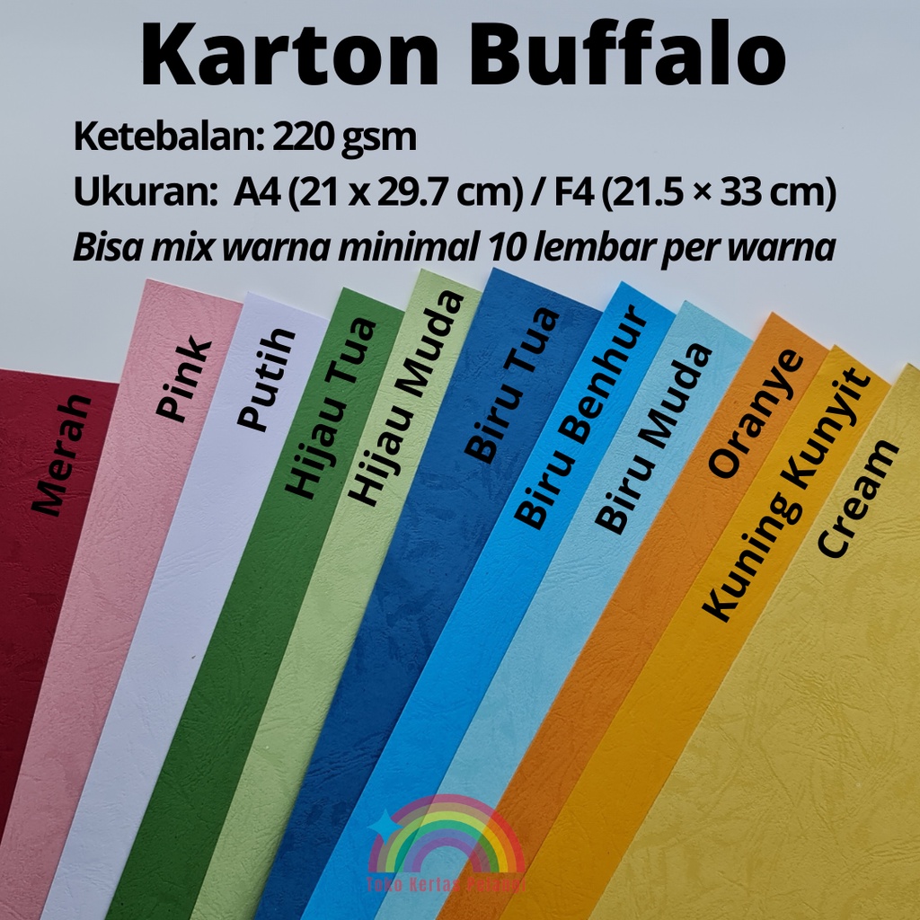 Jual karton buffalo tebal 220 gsm isi 50 pcs ukuran A4/F4 | Shopee ...