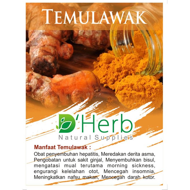 Jual D'Herb Tepung Temulawak / Bubuk Temulawak 100 Gram | Shopee Indonesia