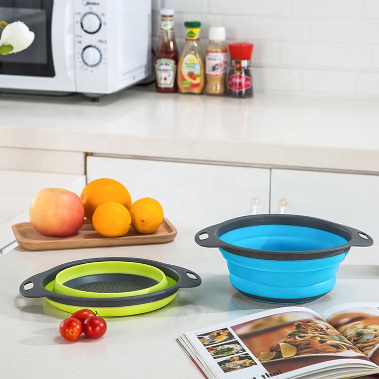 Jual Keranjang Sayur Lipat Saringan Buah/Pasta Bulat. Foldable Fruit ...