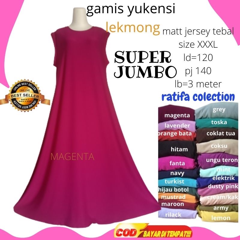 Jual Gamis Yukensi Lekmong/Tanpa Lengan/Inner Gamis Jersey Polos Super ...