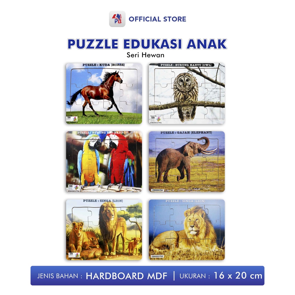 Jual Puzzle Edukasi Anak / Puzzle Kayu / Puzzle Anak Kuda Singa Lion ...