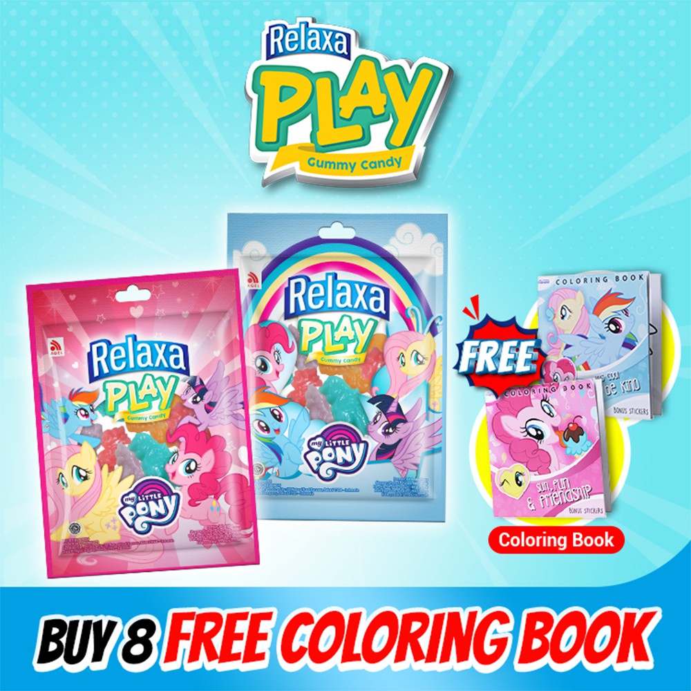 Jual Relaxa Play Happy Package My Little Pony (Buy 8 Free 1 Coloring ...