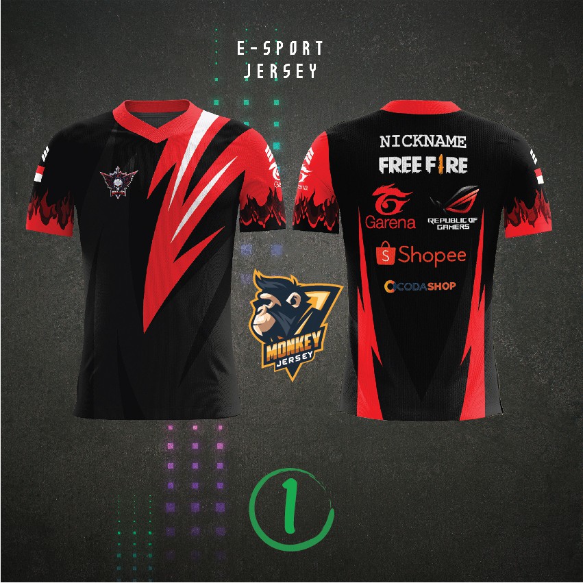 Jual Jersey Gaming free fire , PUBG, mobile legends bebas custom by ...
