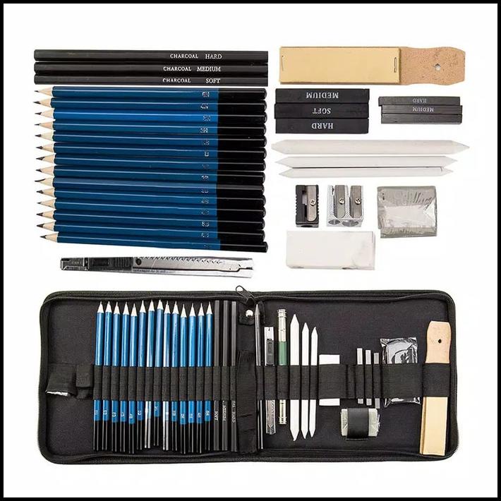 Jual Sketching 40 Pcs Pencil Set Drawing Kit Tools Pensil Gambar Sketsa ...