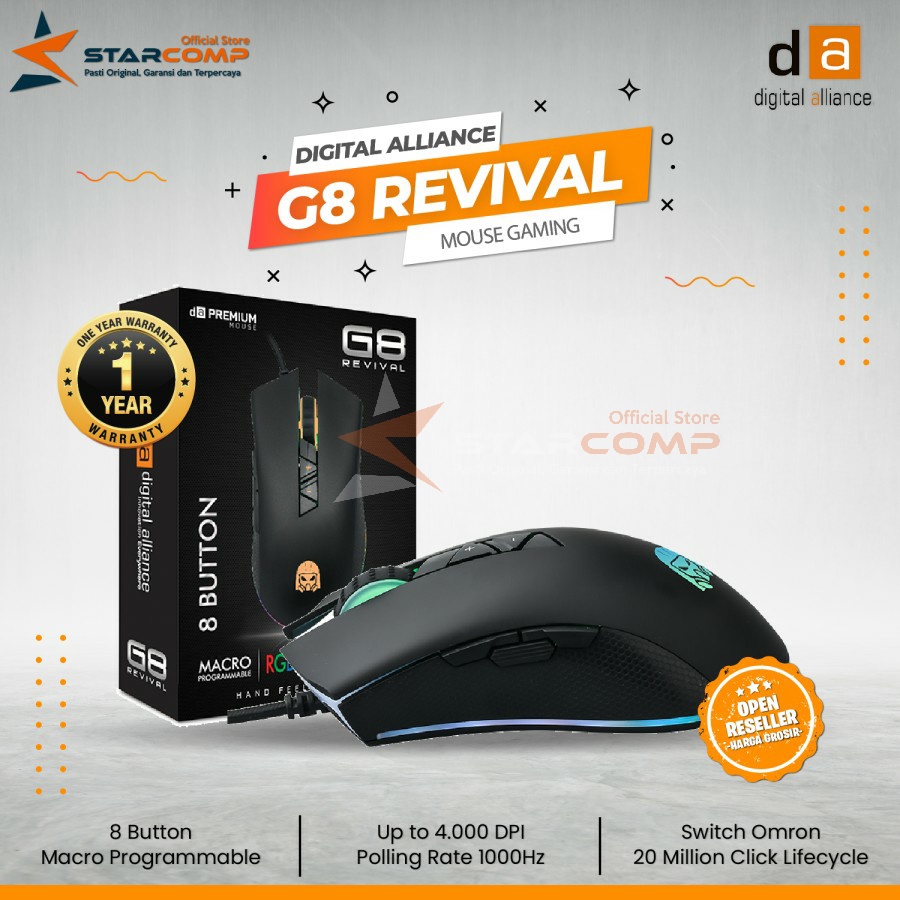 Jual Mouse Digital Alliance G8 Revival Mouse Gaming DA | Shopee Indonesia