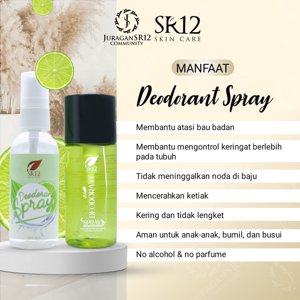 Jual Deodorant Spray SR12 (Regular & Extra Lime) | Shopee Indonesia