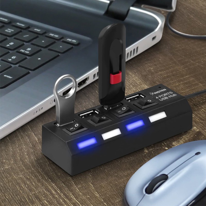 Jual (C072) Usb Hub 4 Port Saklar On/Off High speed | Shopee Indonesia