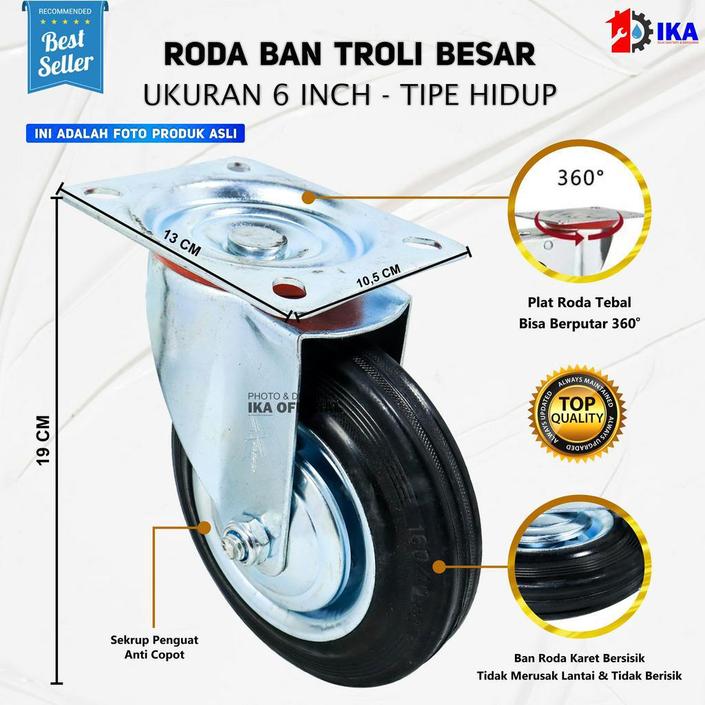 Jual Roda Trolley 6 inch / Xander Roda Troli / Roda Gerobak/Etalase ...