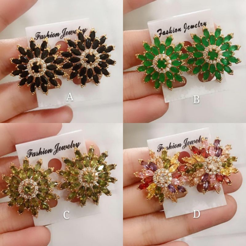 Jual promo anting padi permata giok lapis emas ready 11 warna | Shopee ...