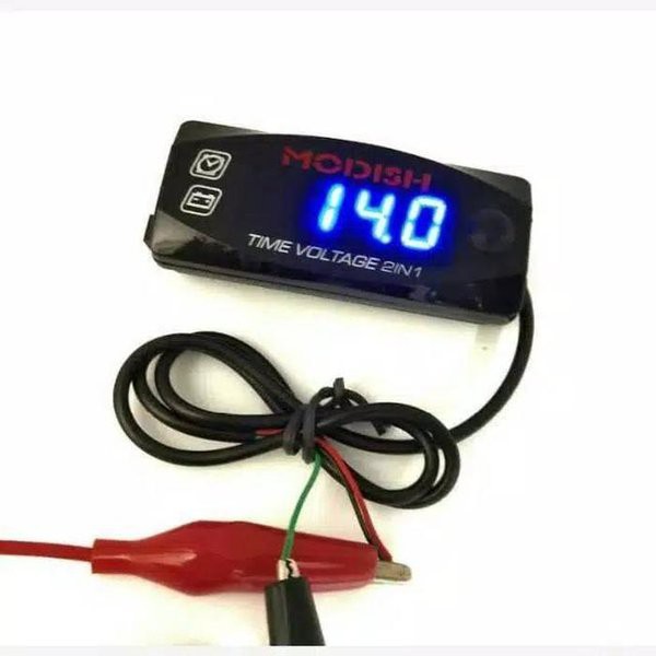 Jual Voltmeter Aki 3 IN 1 Suhu Jam Volt Meter Aki 3IN1 Universal | Shopee Indonesia