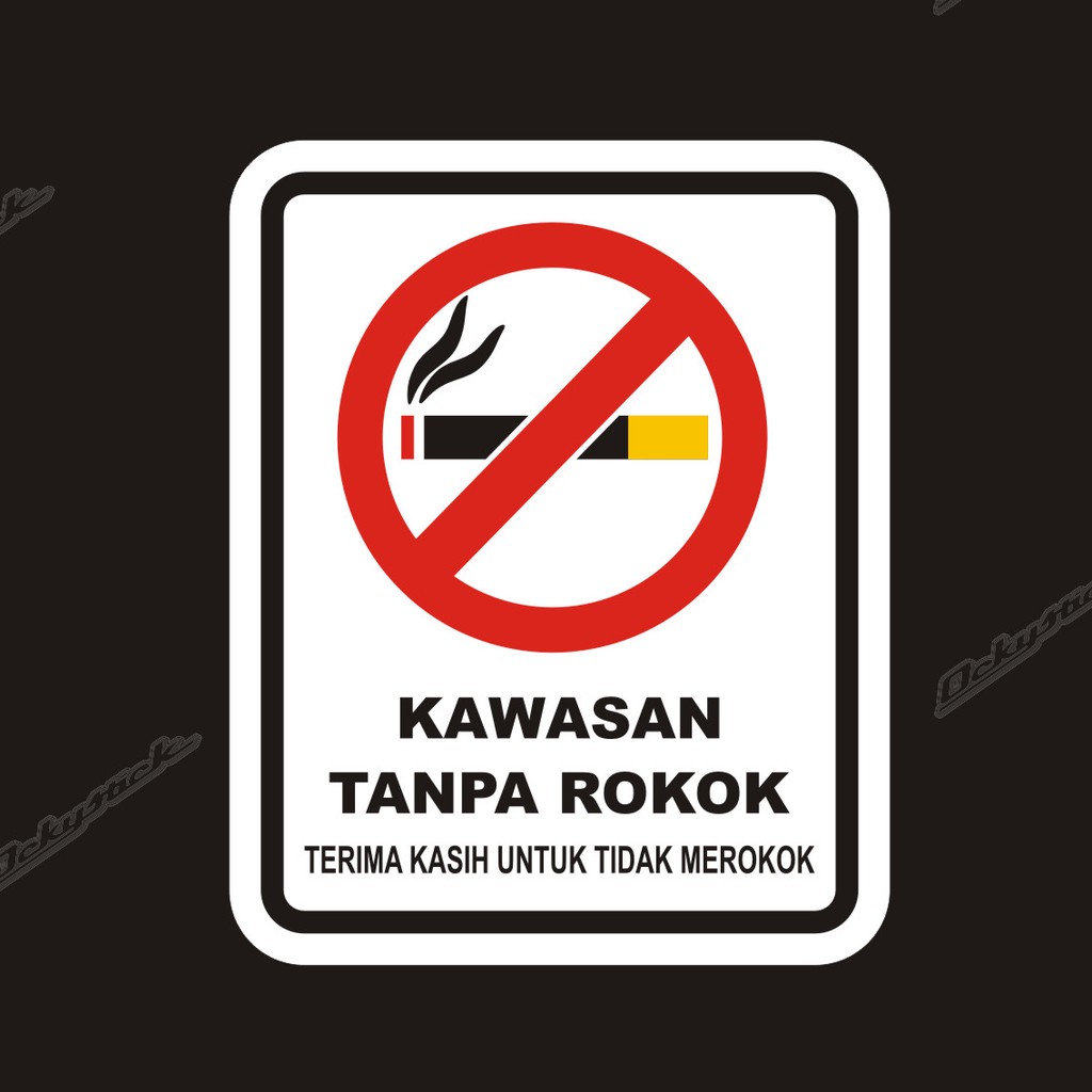 Jual cutting sticker KAWASAN TANPA ROKOK stiker rambu sign sticker ...
