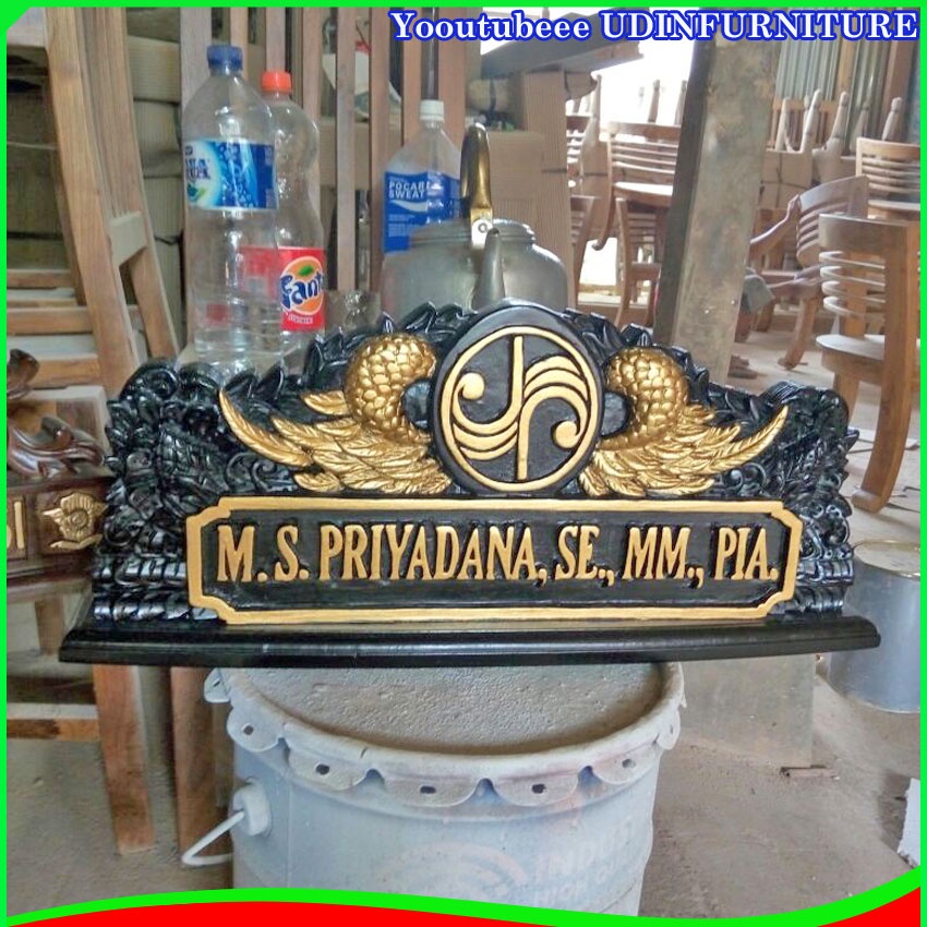 Jual Papan nama meja kantor polisi direktur logo nama meja ukiran ...