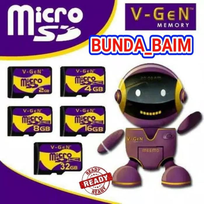 Jual Unik MMC V GEN MICRO SD 8GB MEMORY HANDPHONE EXTERNAL VGEN V GEN 8 ...