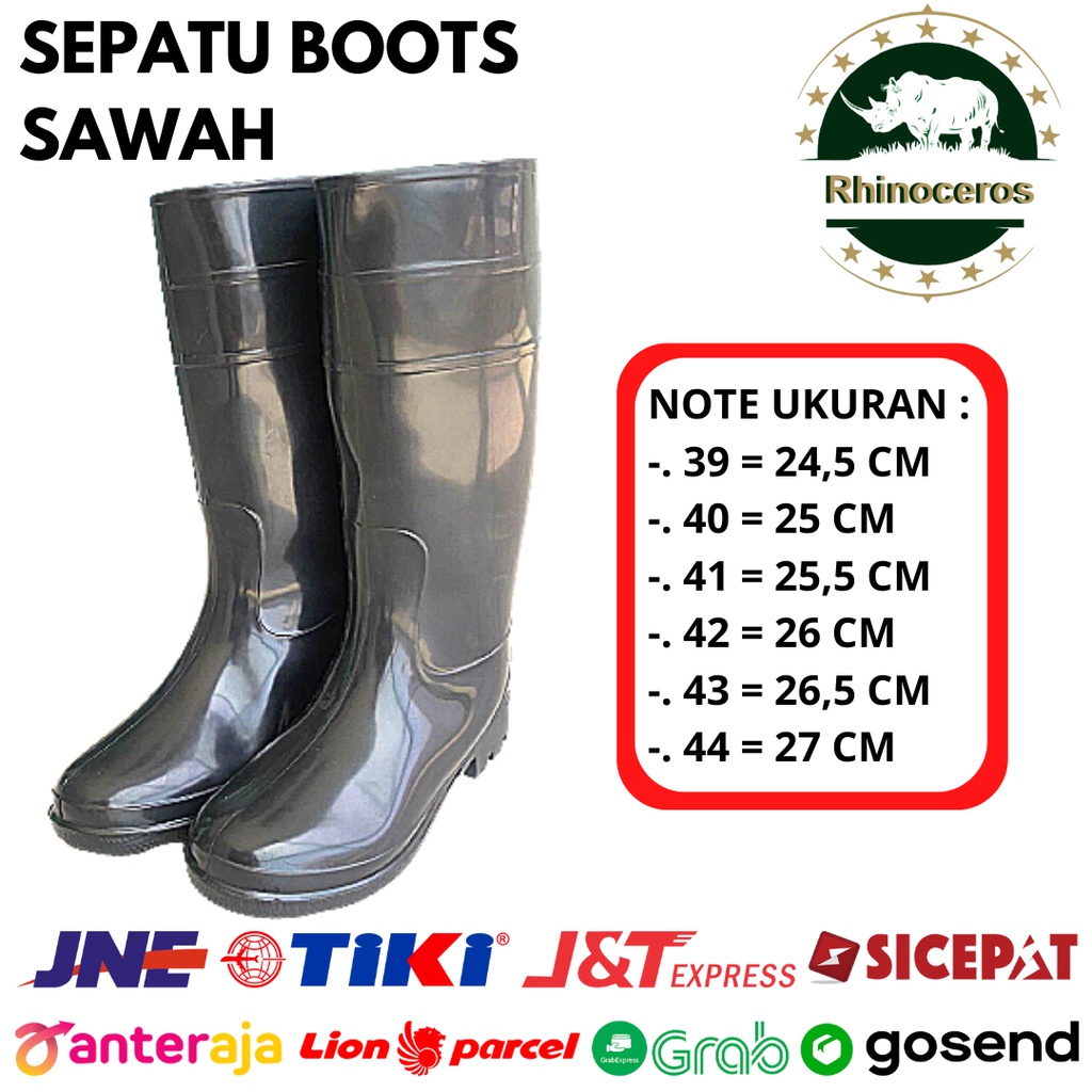 Jual Sepatu Boots Sepatu Sawah Petani Pendek Elastis Hitam Karet Boot ...