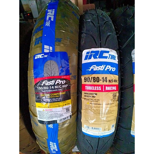 Jual ban IRC fasti pro ring 14 sepasang depan dan belakang ukuran 90-80 ...