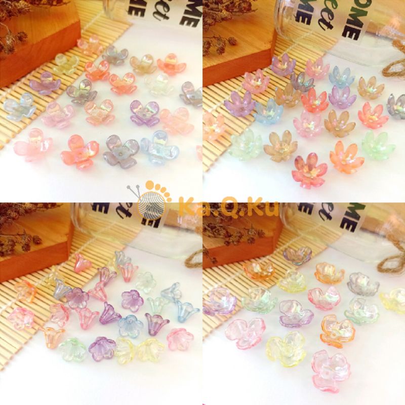 Jual MANIK KELOPAK CANGKANG BUNGA MIX WARNA GLOSSY | Shopee Indonesia