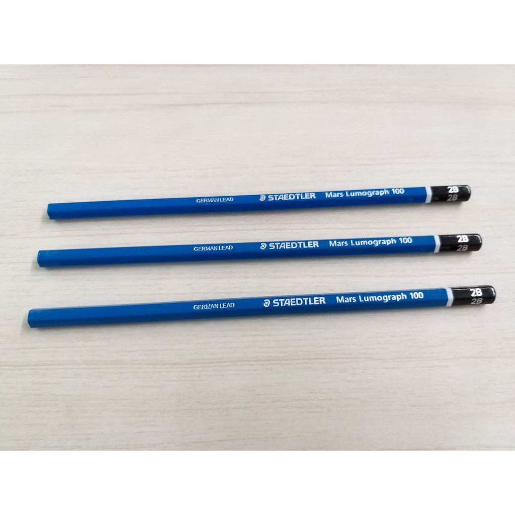 Jual Pensil Staedtler Mars Lumograph Blue 4h 8b Shopee Indonesia