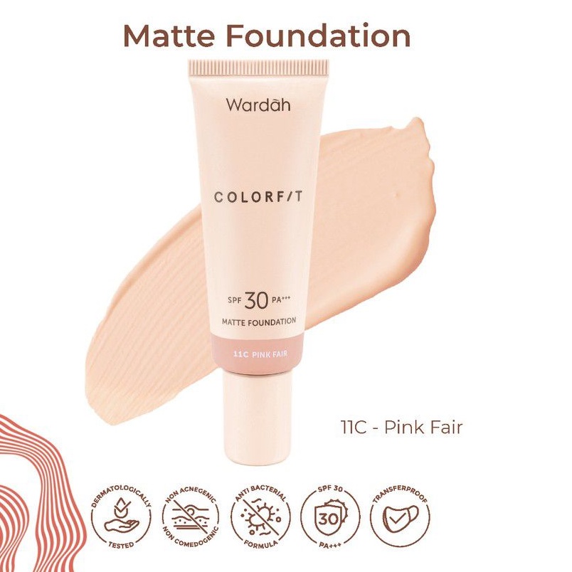 Jual Wardah Colorfit Matte Foundation - Foundation SPF 30 dengan Oil ...