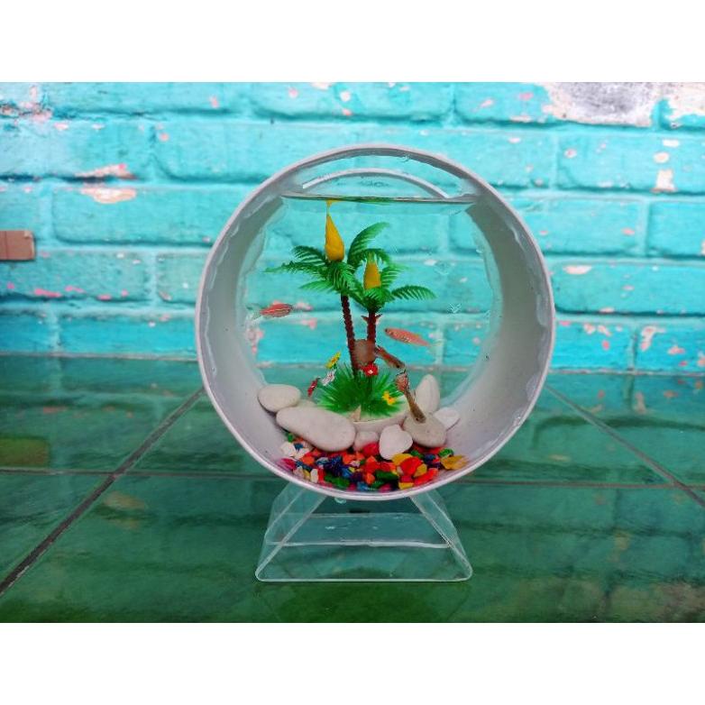 Jual Aquarium Mini Unik Akrilik Pvc Bulat Cupang,Gapi,Neon,Ikan Hias ...