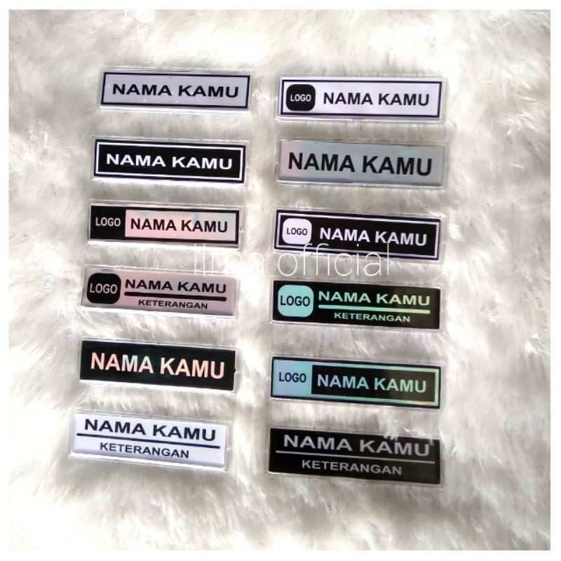 Jual nama tag/nama dada/tulisan dada/pin/papan nama dada/lebel nama ...