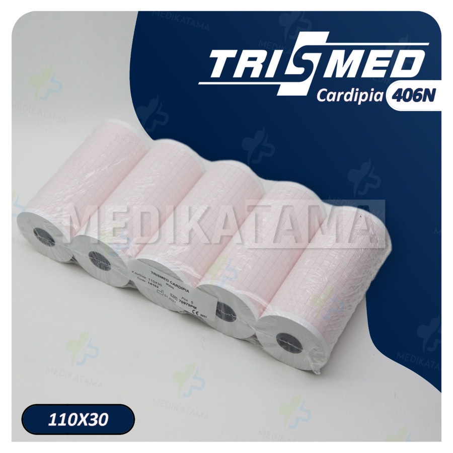 Jual Trismed Cardipia Thermal Rol Kertas Printer ECG / EKG 110x30 406N | Shopee Indonesia