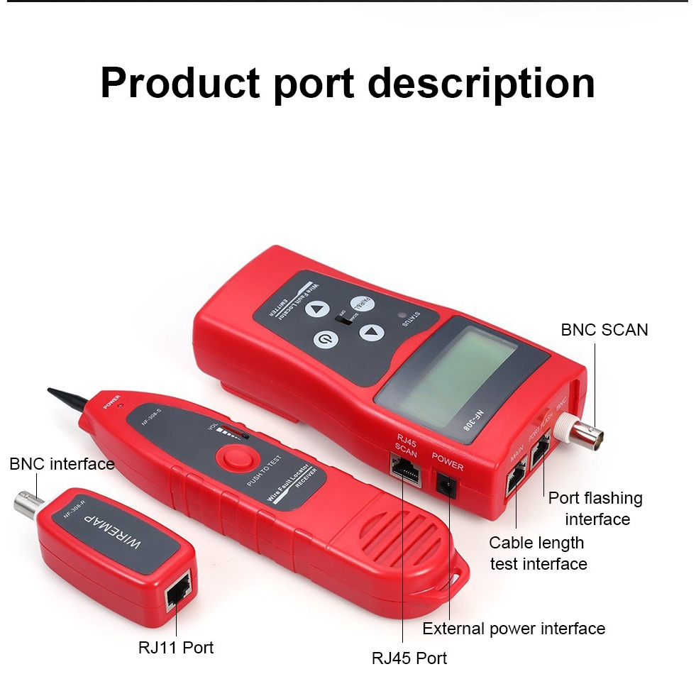 Jual PREORDER Network Monitoring Cable Tester NF-308 LCD Wire Fault ...